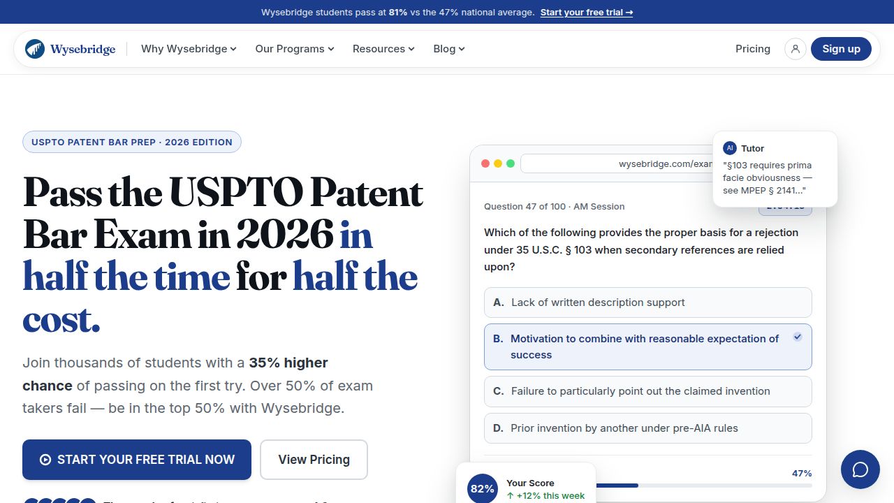 Wysebridge — Patent Bar Exam Prep